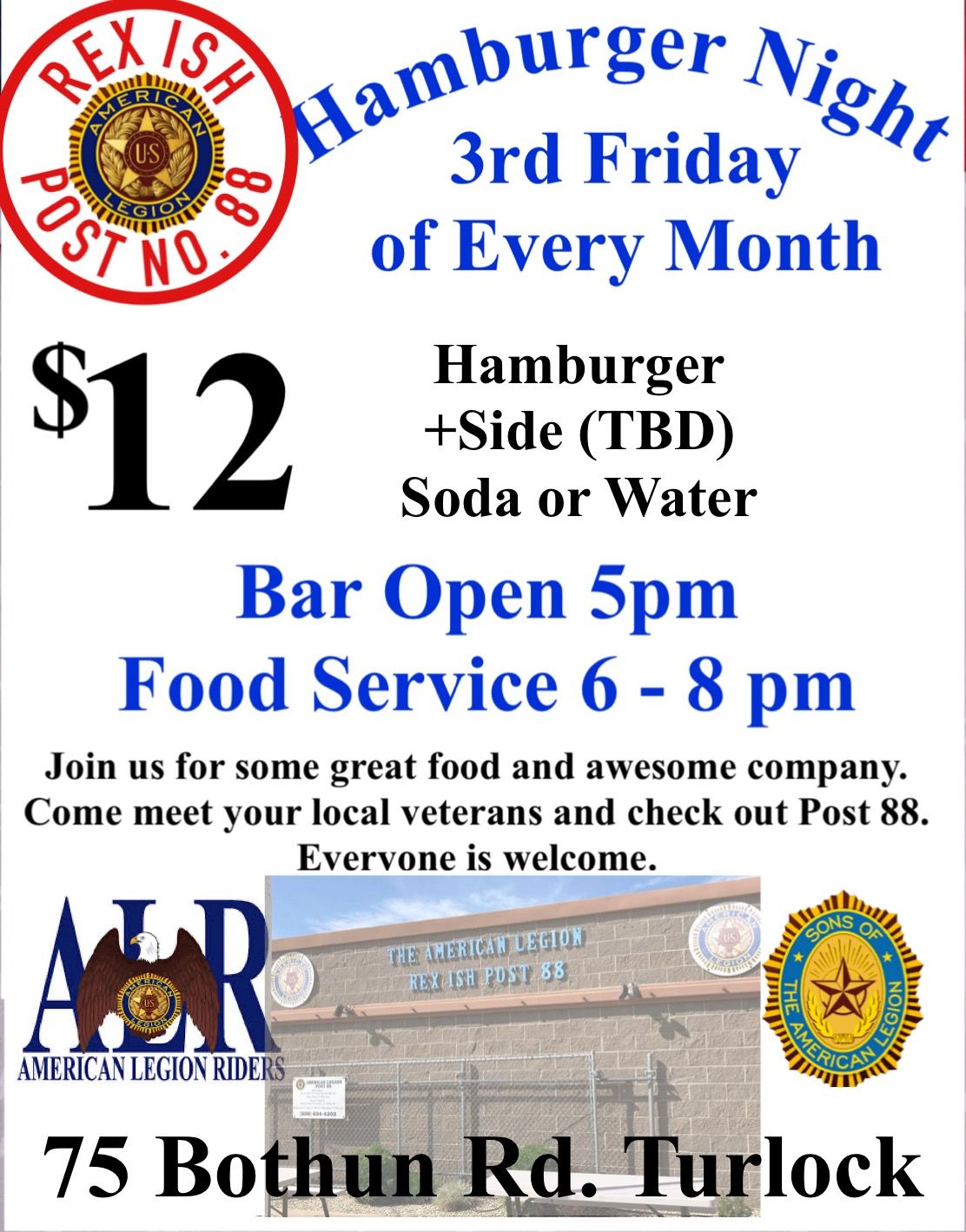 Hamburger Night – American Legion Post 88